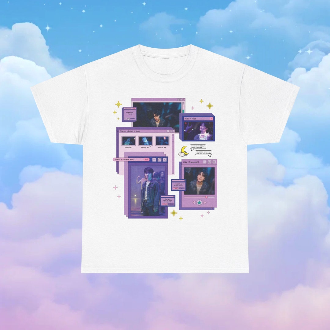 BTS Like Crazy Jimin Y2K Cyber Crush Tshirt, Park Jimin Face Sweater ...