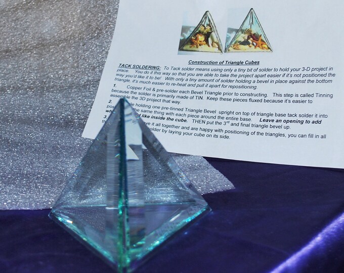 5 Inch Triangles 4 Pack to Make a 3-D MEMORY or Beach Cube. Bevels Flat ...