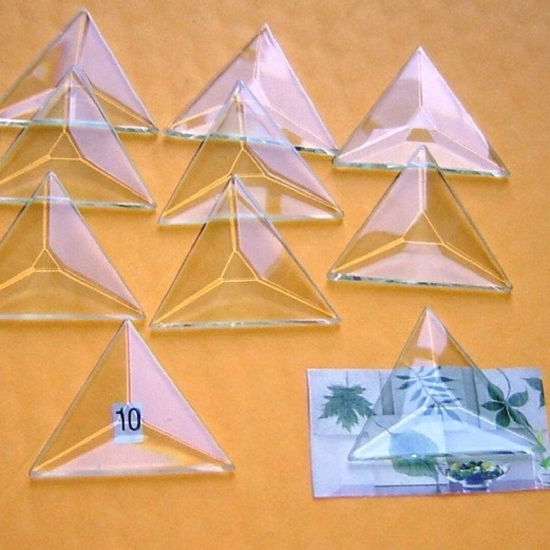 Box of 30 2 X 2 X 2 Inch TRIANGLE Clear Bevels Flat on Back - Etsy