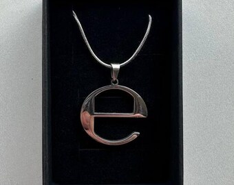 E Symbol Sterling Silver and Diamond Necklace Ecco2k Drain Gang Bladee ...
