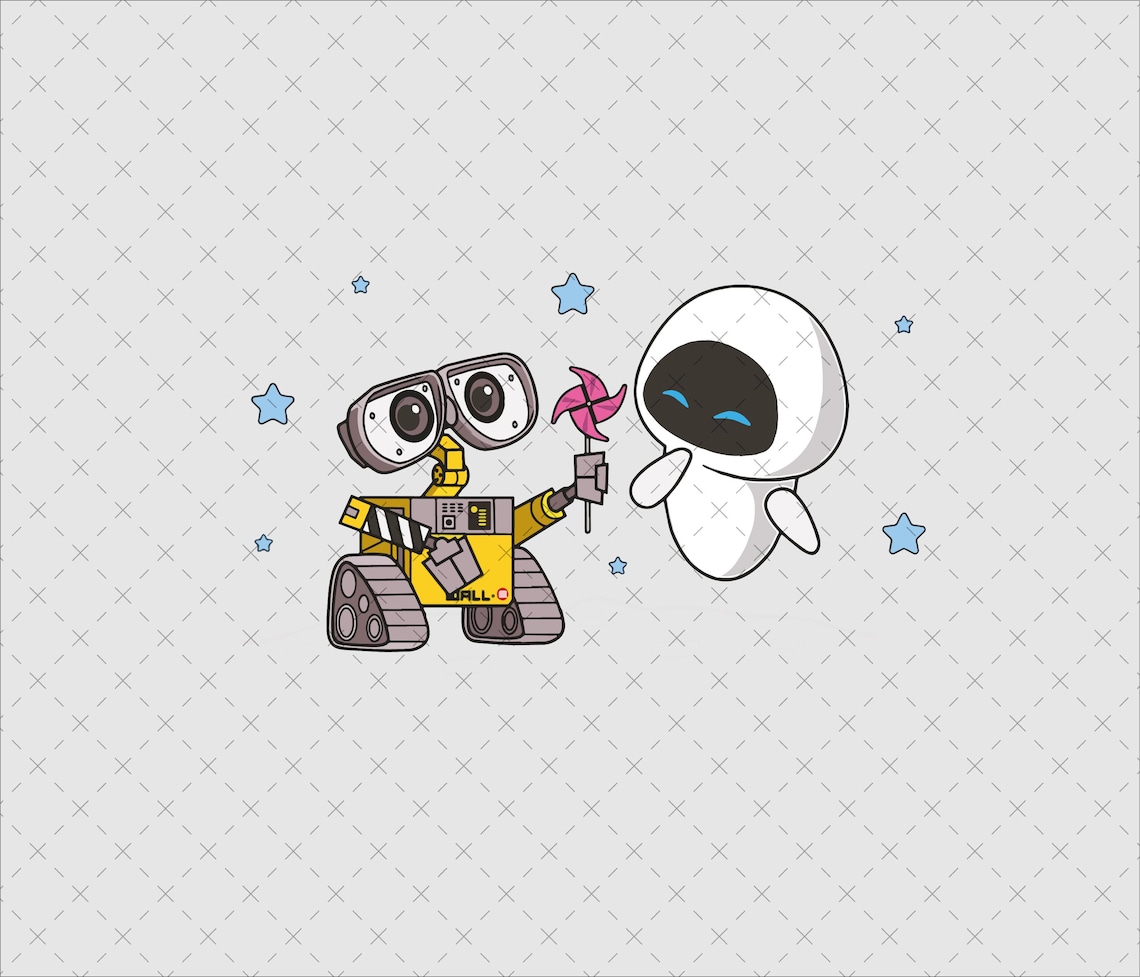 Wall-e and Eve Png Svg, Wall-e and Eve Fly, Valentine's Day Png ...
