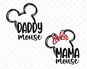 Mama Daddy Mouse Svg, Dad Mom Png, Mother's Day Svg, Father's Day Svg ...
