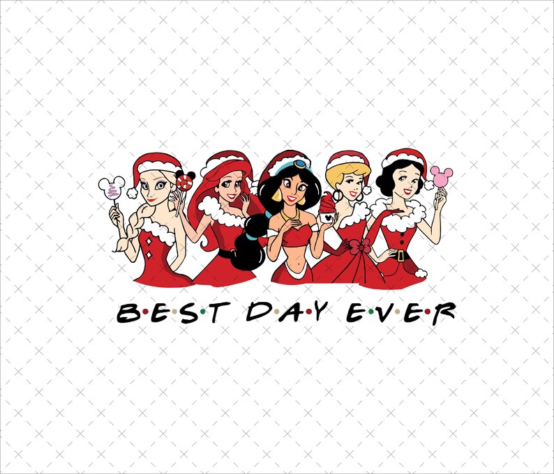 Christmas Princess Friends SVG PNG, Holiday Digital File - Etsy