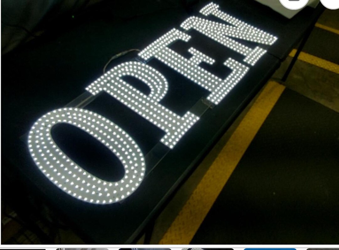 White LED Open Sign: Super Bright, 40x14 Inch W/ Remote - Etsy