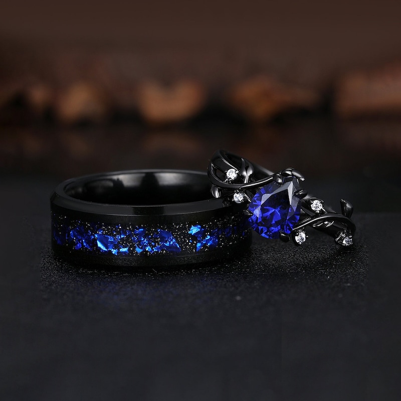 Blue Wedding Ring - Etsy