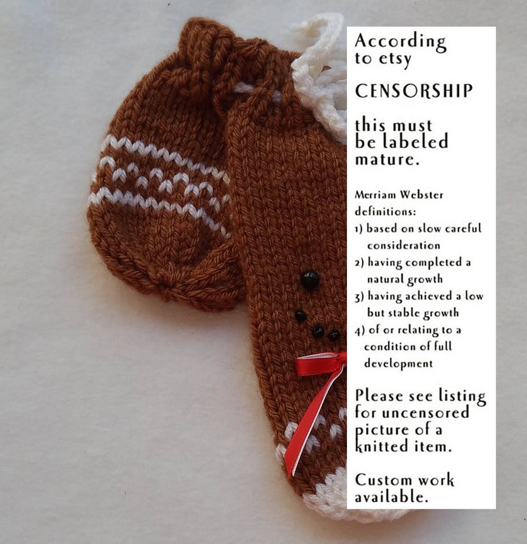 Gingerbread Willie Warmer Penis Cozy Knitted Willy Warmer. Made on ...