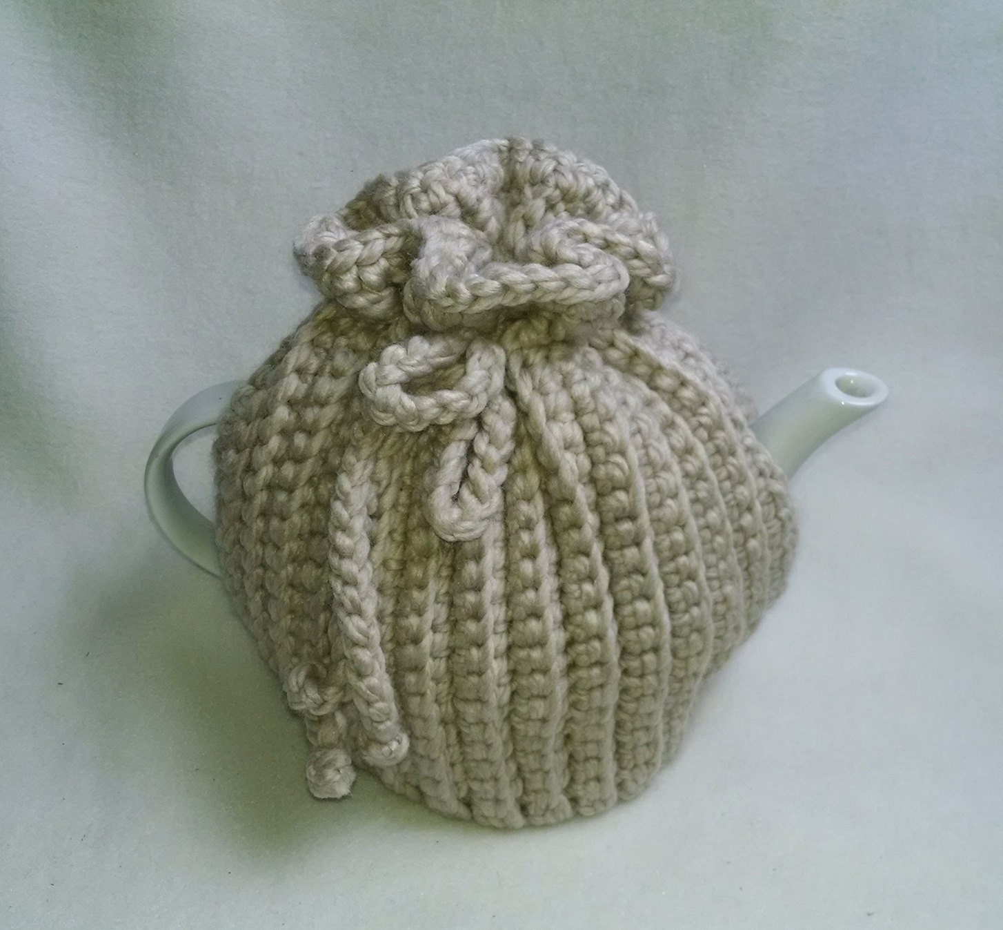 Crochet Tea Cosy Tea Pot Cozy Teapot cozy Beige Gray thick | Etsy
