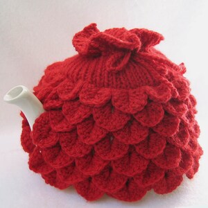 Teapot Cozy Tea Pot Cozy, Tea Accessories, Cozy Crocodile Stitch in Red ...