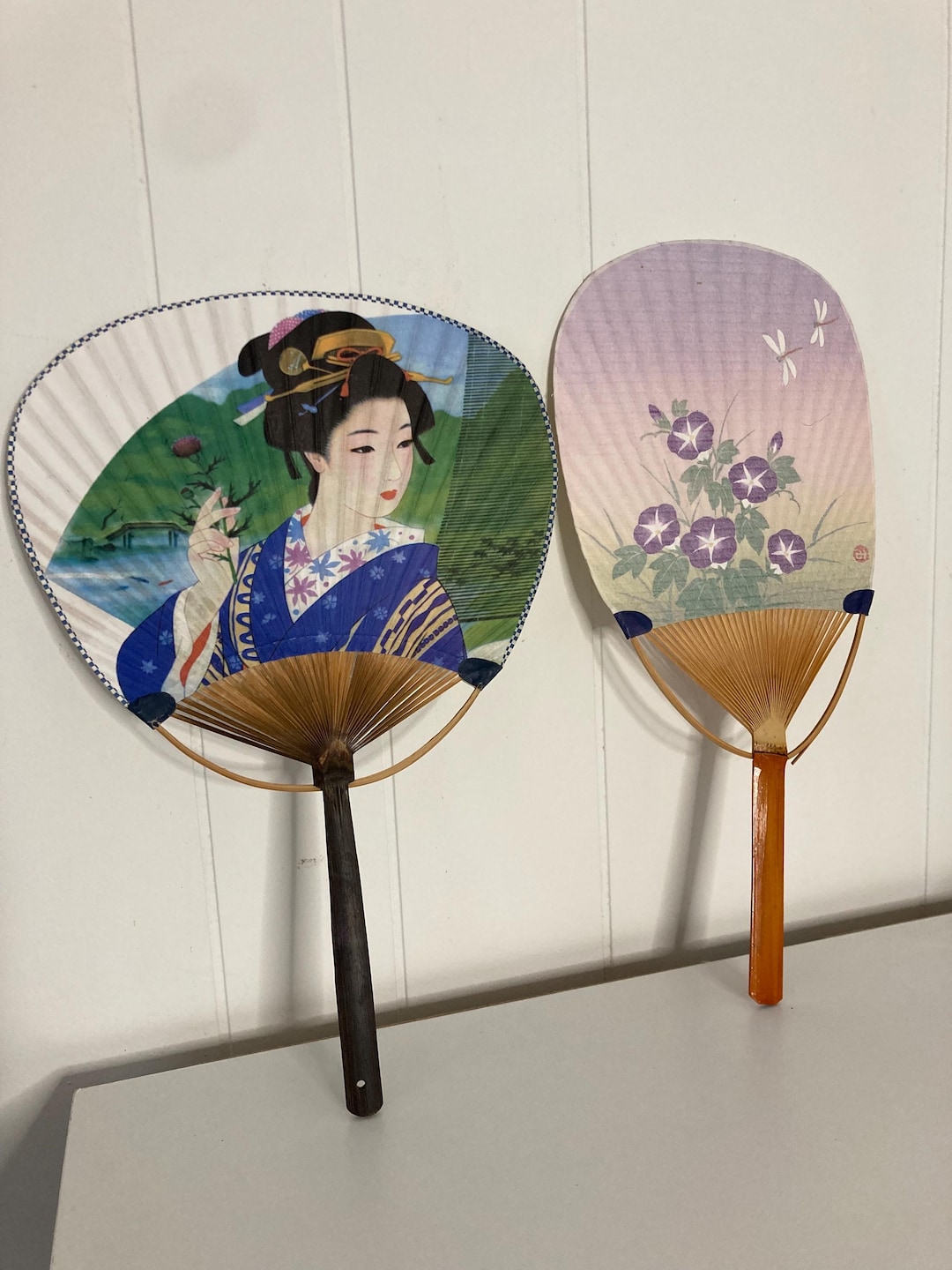 Authentic Vintage Japanese Fans Uchiwa Style - Etsy