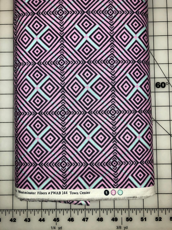 Amy Butler VIOLETTE Town Center Plum Cotton Fabric by the yard | Etsy