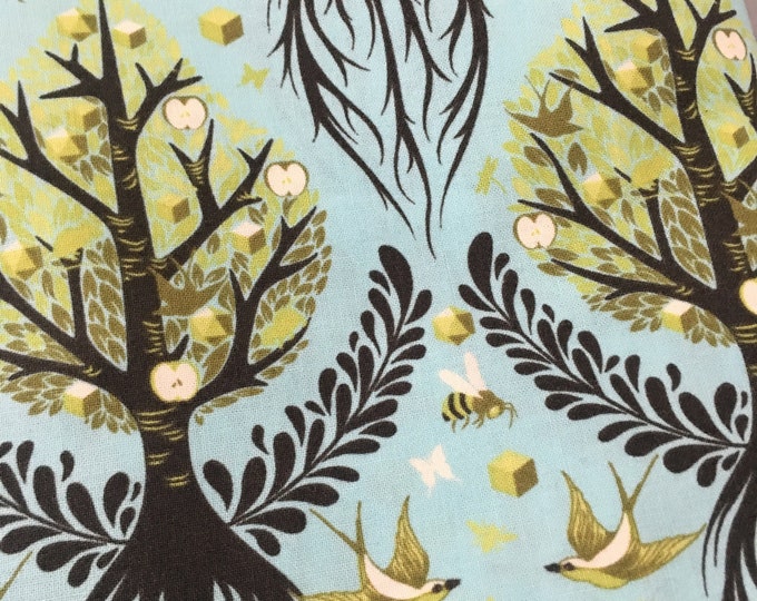 Tula Pink Birds and Bees Tree of Life Blue Cotton Fabric FQ or Yardage ...