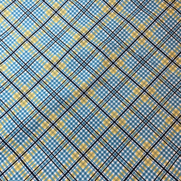 Yellow Plaid Fabric - Etsy