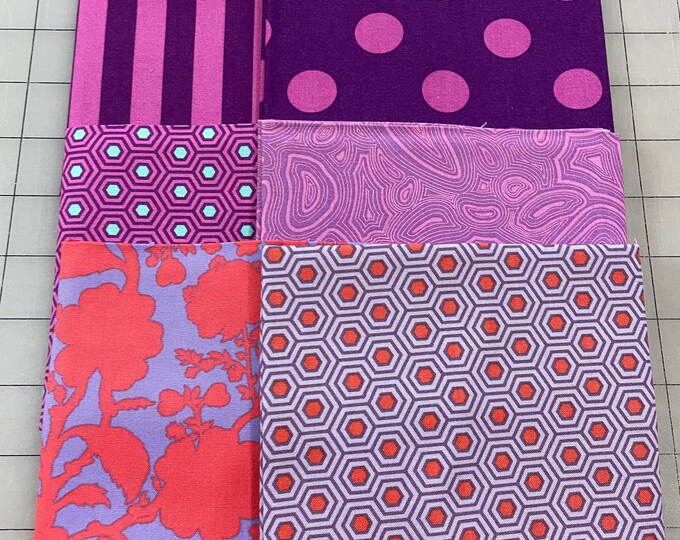 Tula Pink - True Colors- Purple 6 Piece Fat Quarter Bundle - Cotton ...