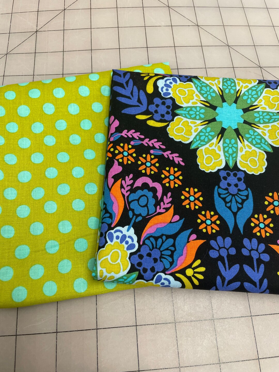 2 FQ Bundle Anna Maria Horner Fluent and Kaffe Fassett Spot Dot Cotton ...