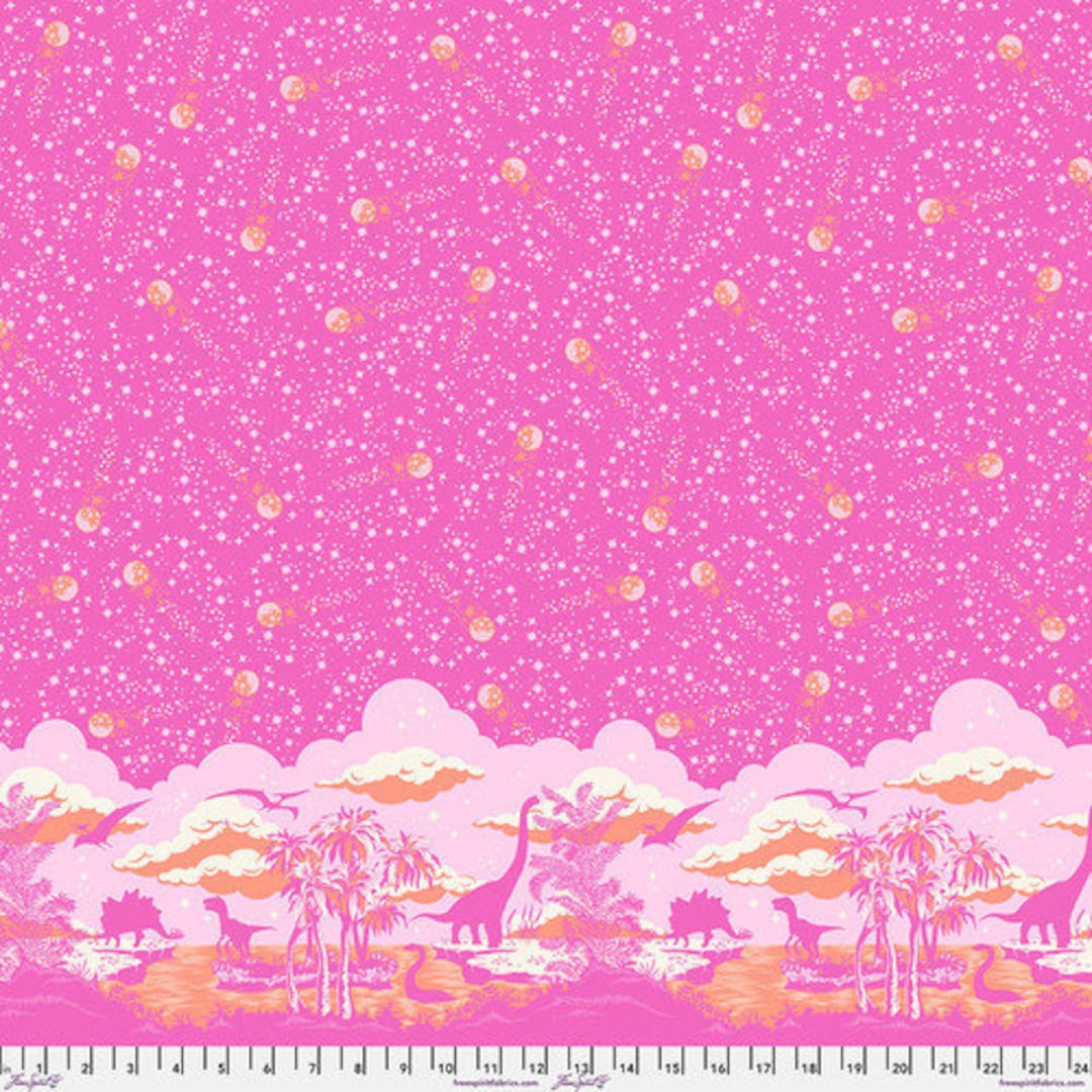 Meteor Showers - Blush || ROAR! Tula - Border Print - Cotton Quilting ...