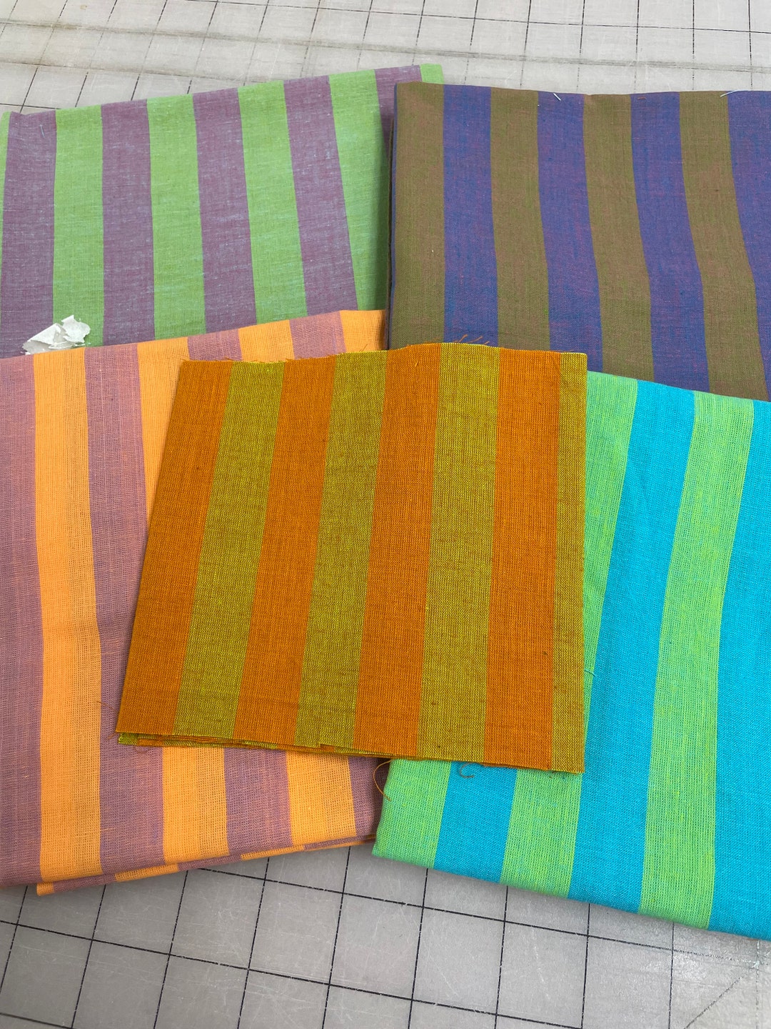 Kaffe Fassett Fabric Remnant Scrap Bundle 10 Ounces Shot Cotton Stripes ...