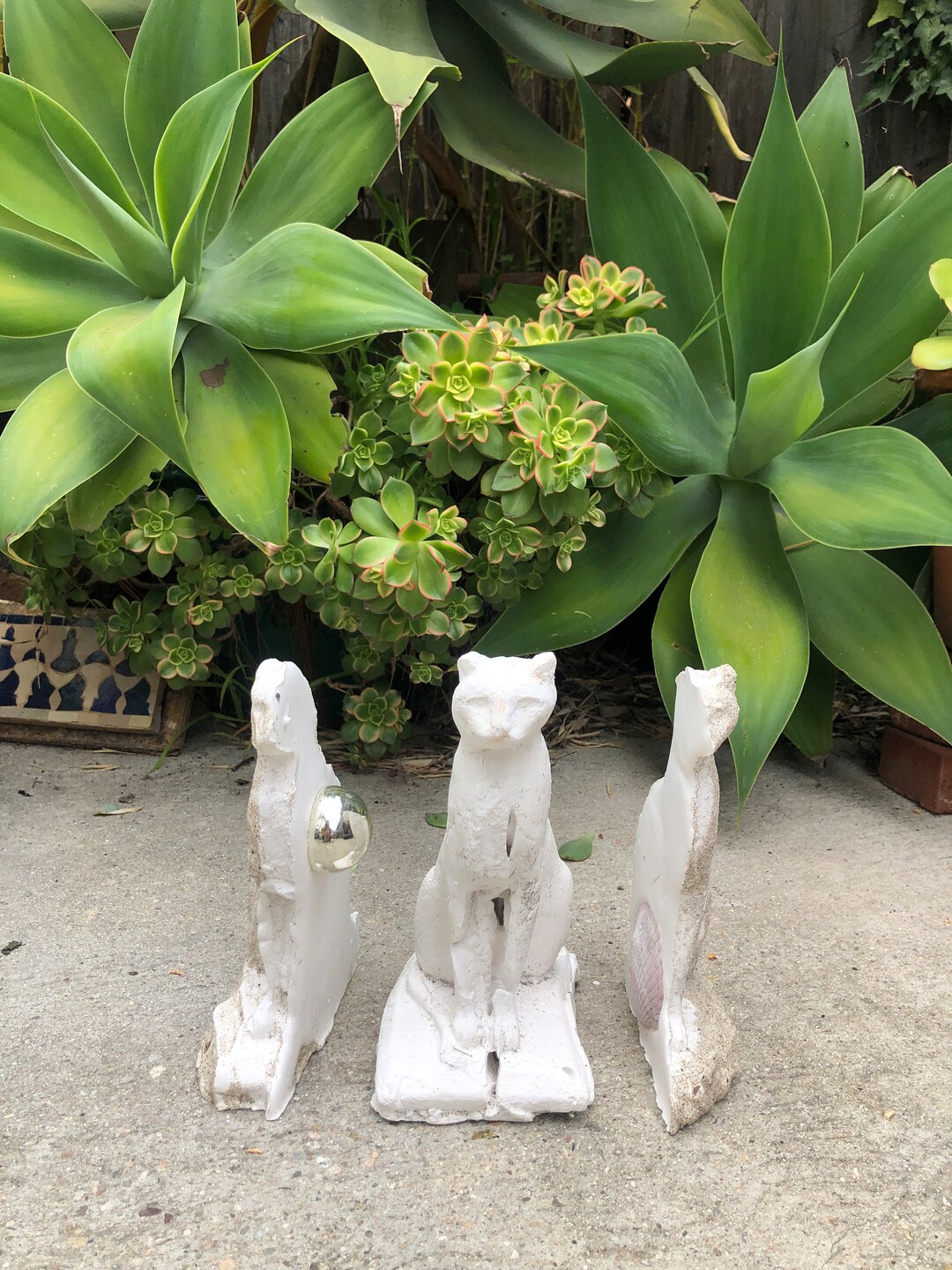 Space Cat Statue, Plaster Sculpture, Cats, Ancient, Garden Totem - Etsy