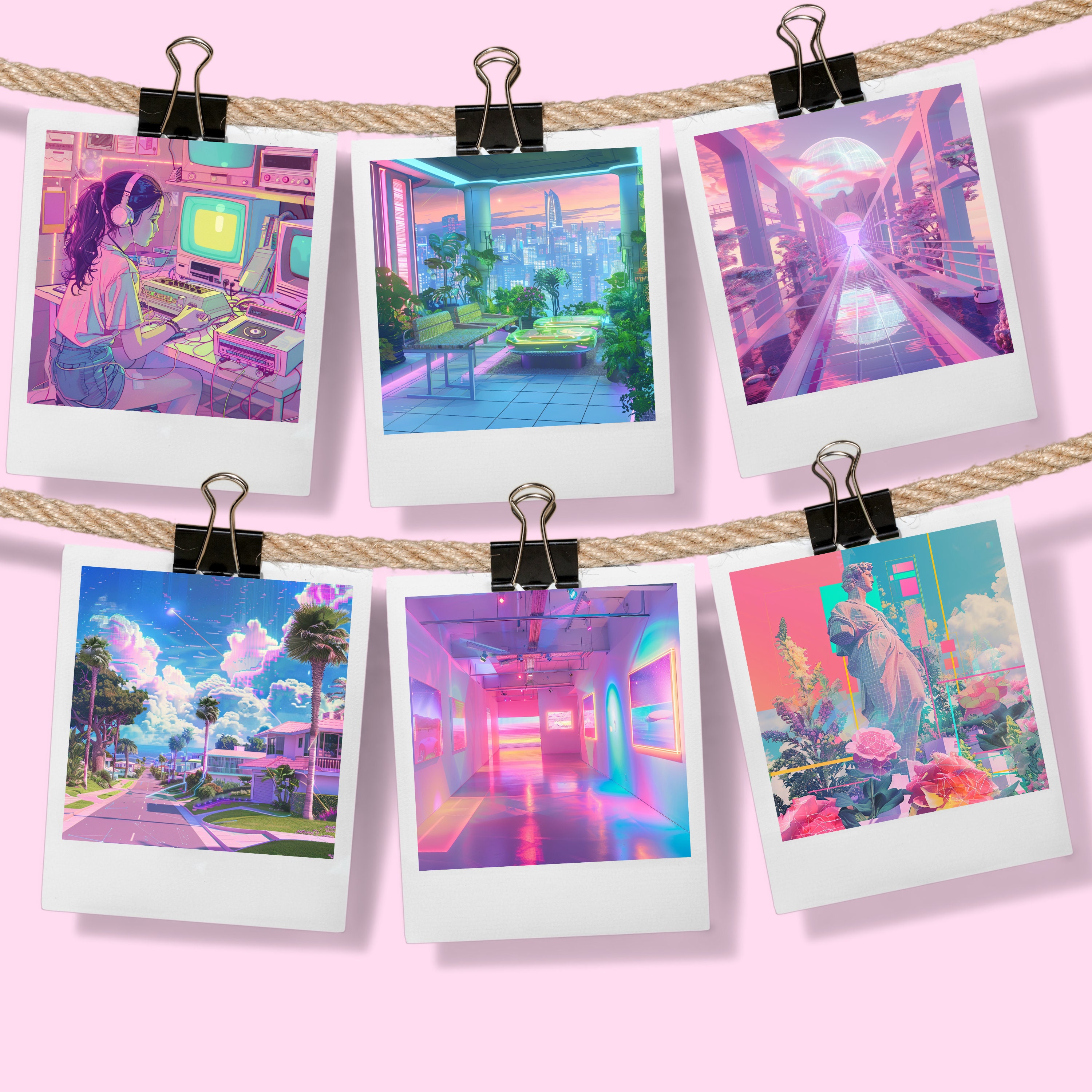 Midjourney Prompts Aesthetic Vaporwave Art Pastel Ai Prompt Lo-fi 80s ...