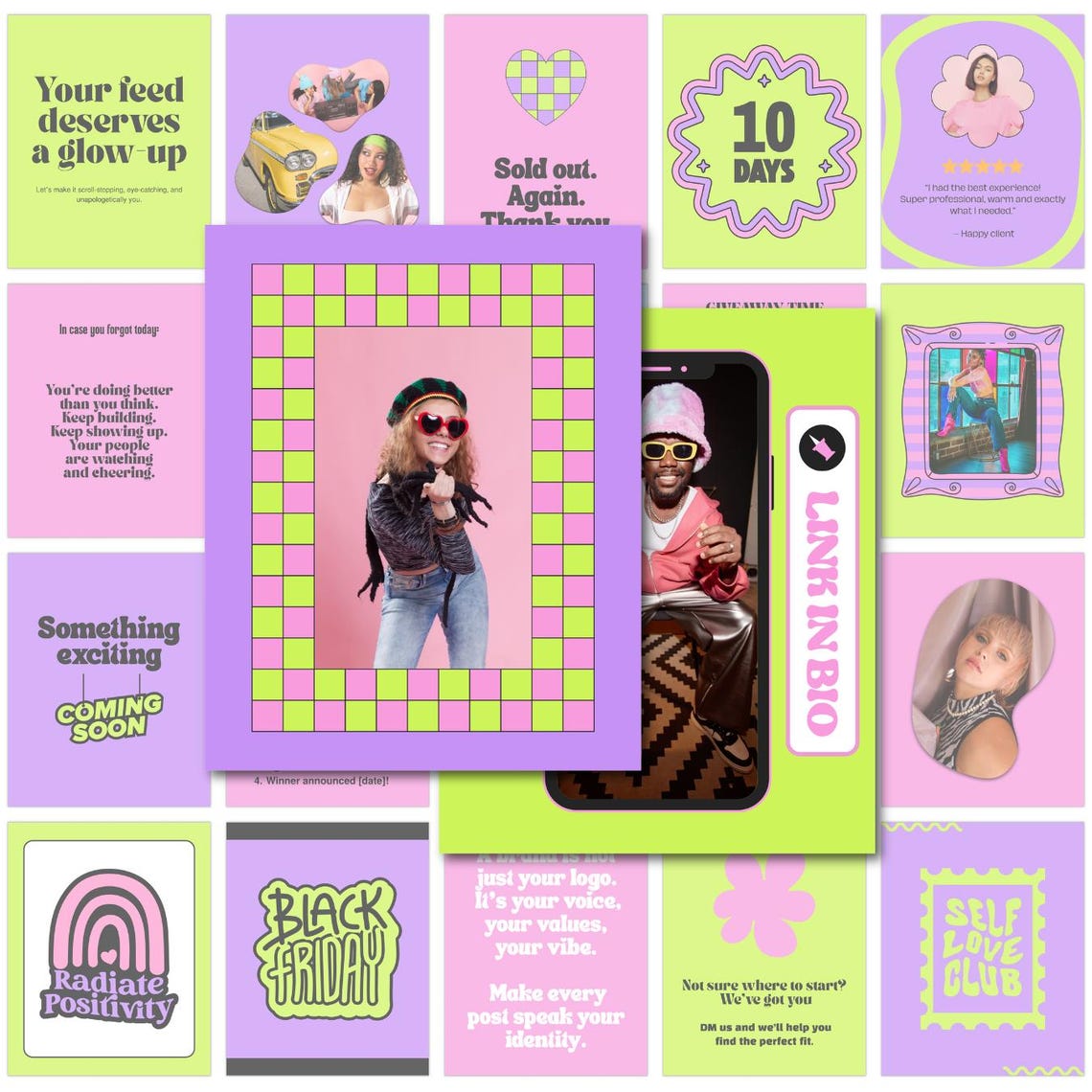 50 Canva Instagram Templates, Colorful Funky Instagram Templates, Funky ...