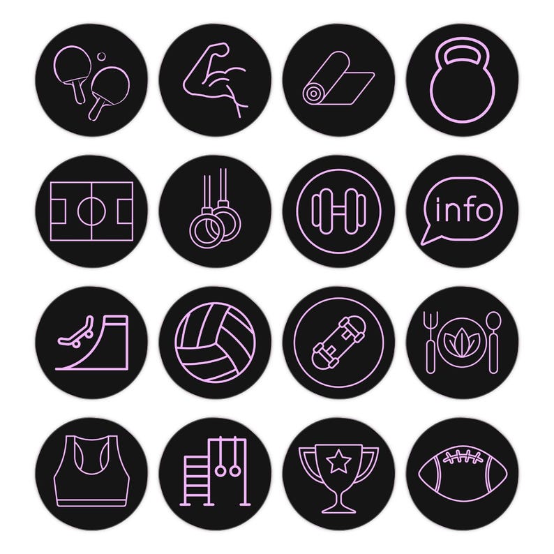 Fitness Instagram Highlight Covers, Gym Icons, Editable Canva (PNG) - Etsy