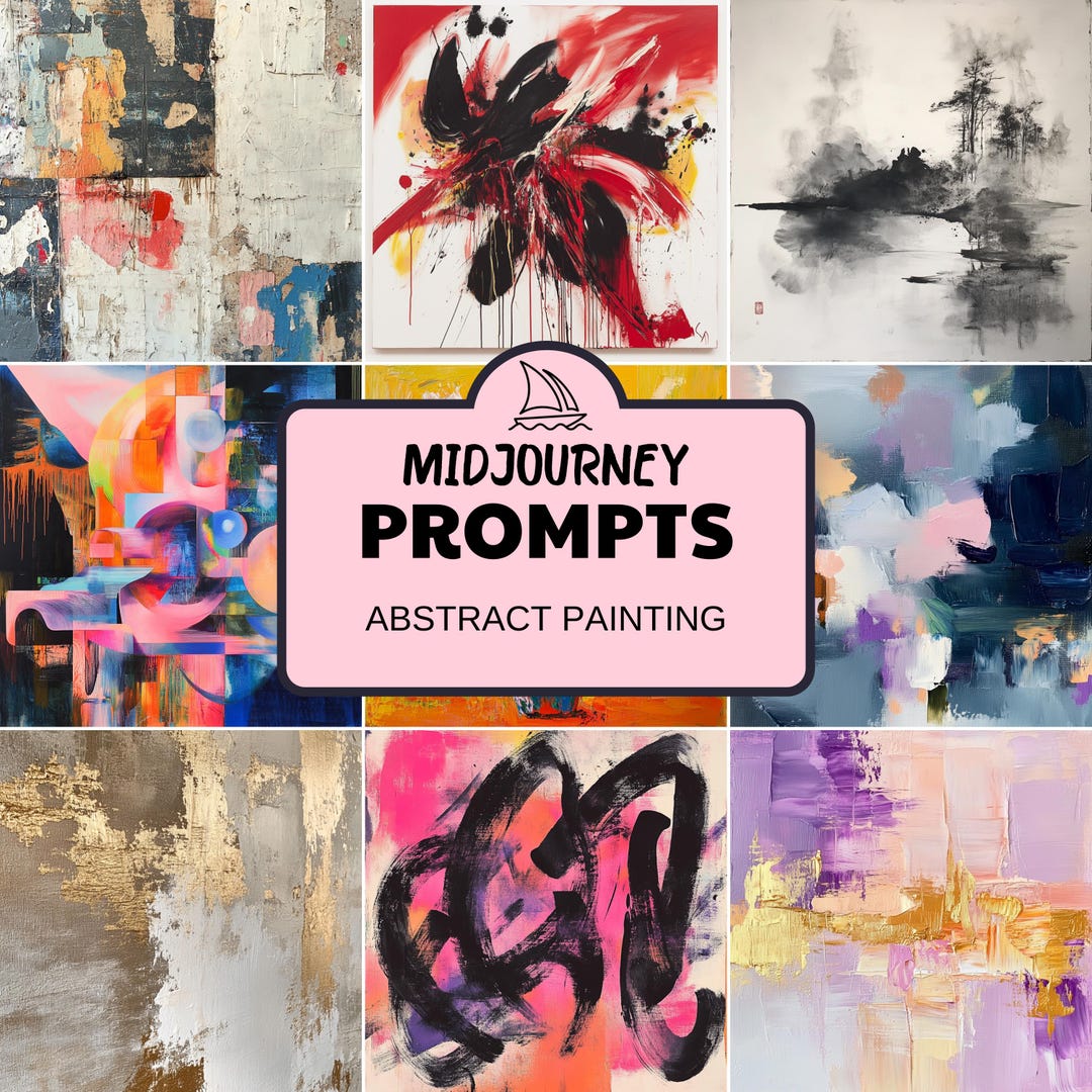 Midjourney Prompts Abstract Paintings Wall Art Decor Home Decor Custom ...
