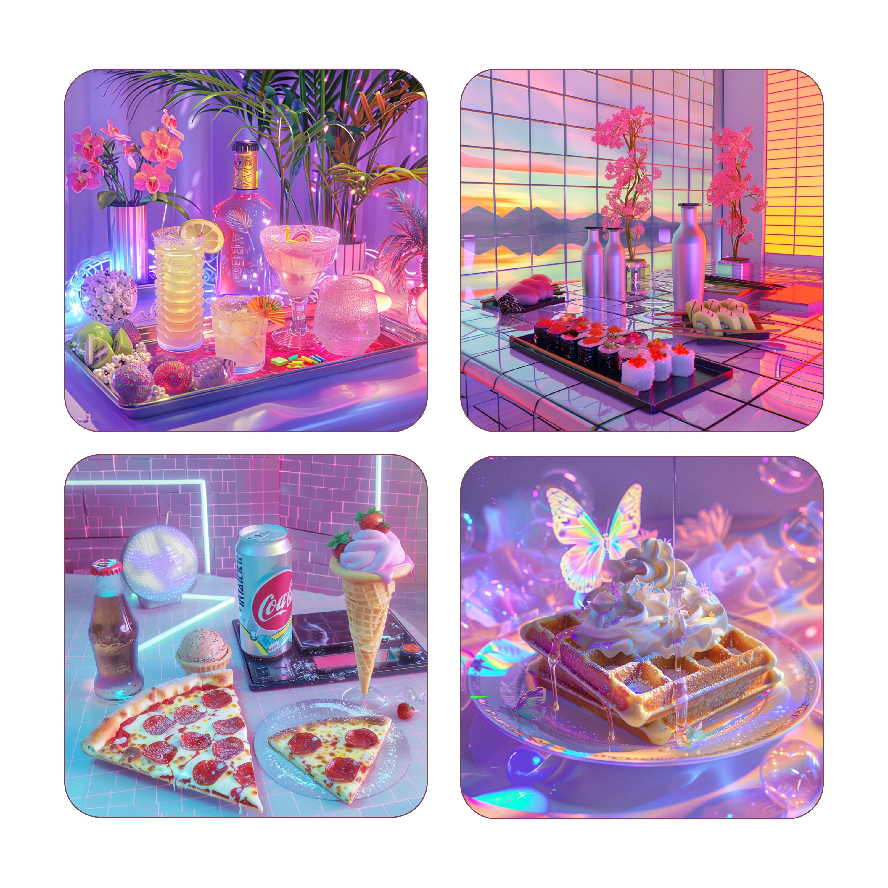 Midjourney Prompts Aesthetic Vaporwave Art Pastel Ai Prompt Lo-fi 80s ...