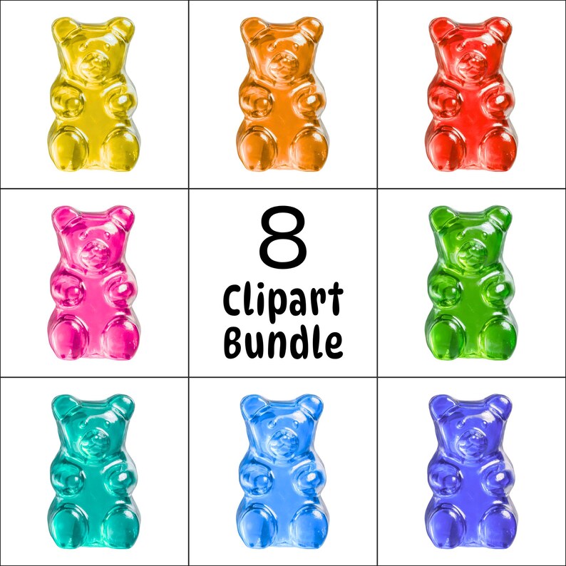 Gummy Bear Clipart Bundle, Kawaii Candy Pngs (digital Download) - Etsy