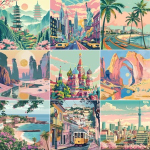 Midjourney Prompts for Travel Poster Illustrations, Midjourney Wall Art ...