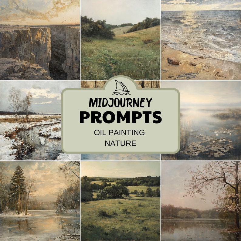 Midjourney Prompts Oil Painting Landscape Nature Wall Art Midjourney Prompt Ai Art Nature ...