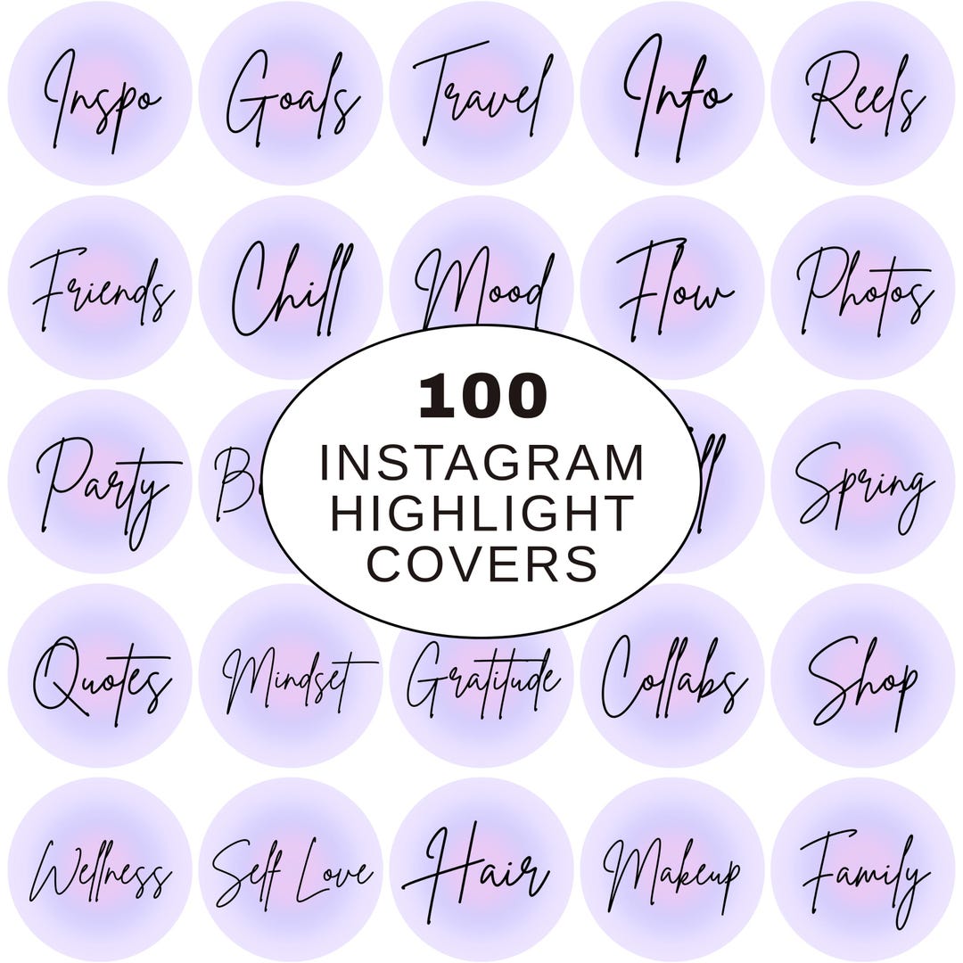 100 Pastel Instagram Highlight Covers – Editable Canva Template - Etsy