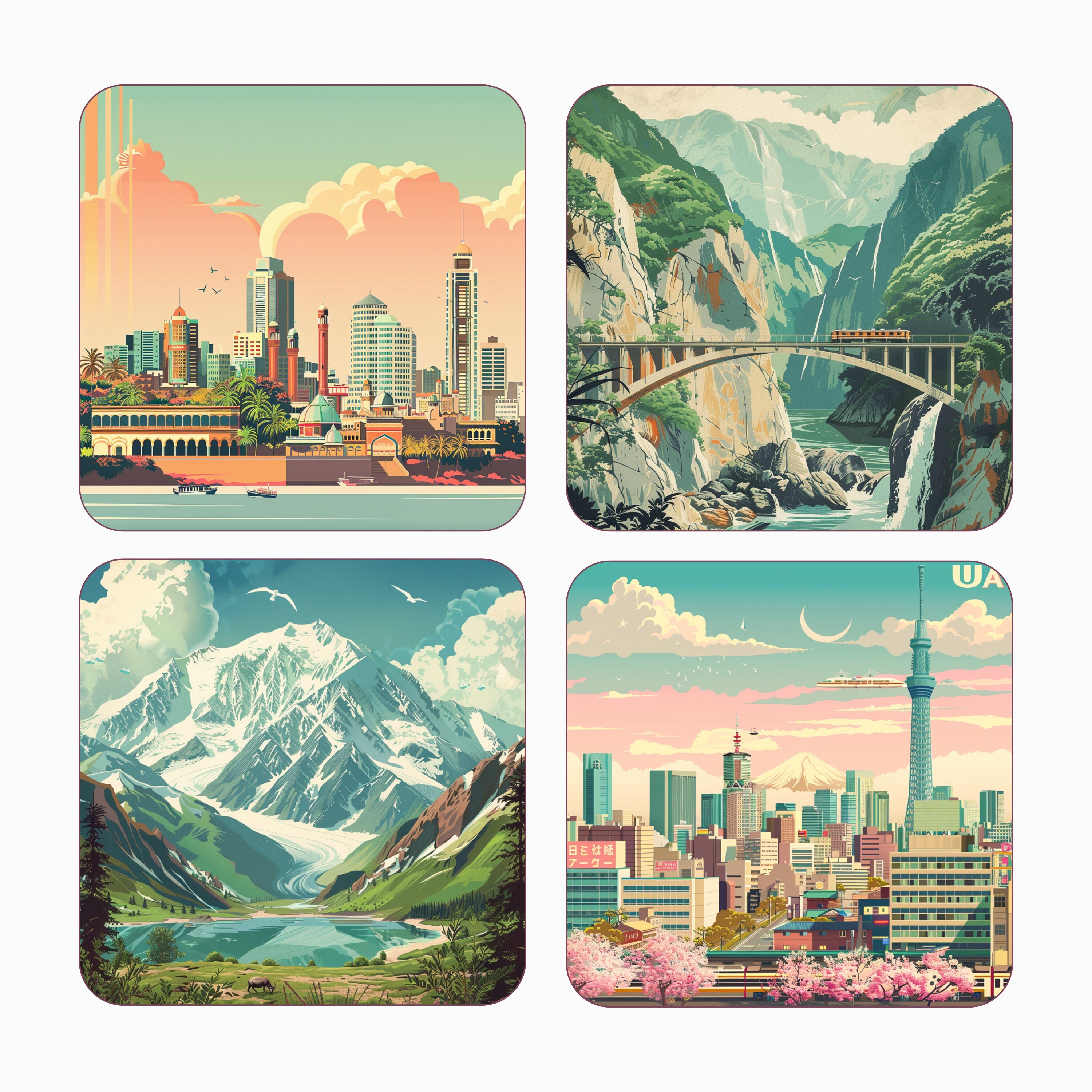Midjourney Prompts for Travel Poster Illustrations, Midjourney Wall Art ...