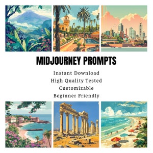 Midjourney Prompts for Travel Poster Illustrations, Midjourney Wall Art ...