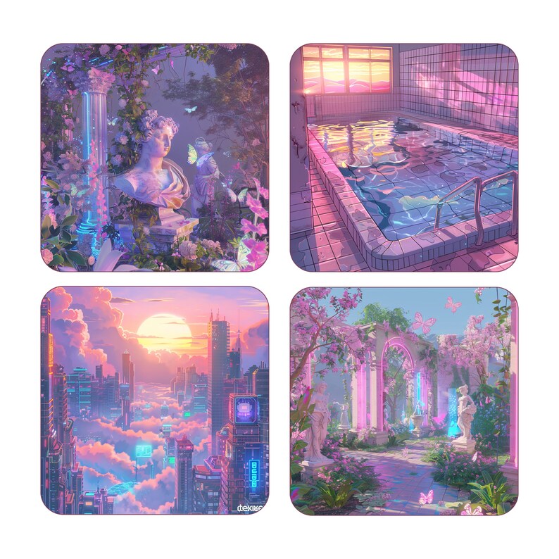 Midjourney Prompts Aesthetic Vaporwave Art Pastel Ai Prompt Lo-fi 80s ...