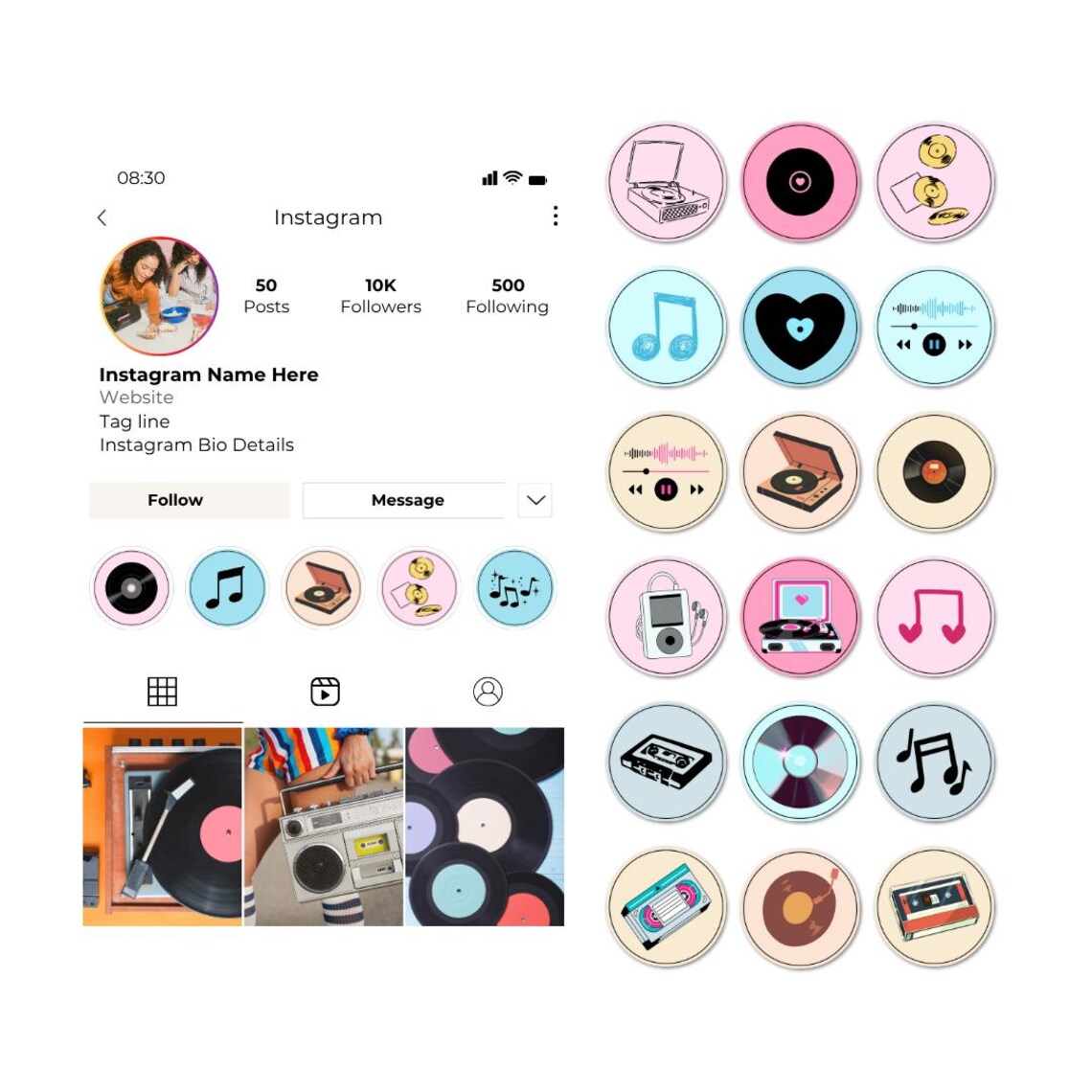 Retro Music Instagram Highlight Covers, Icons (digital Download) - Etsy