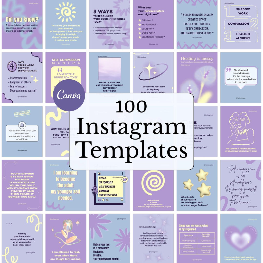 Inner Healing Instagram Templates – Shadow Work, Self-love (canva ...