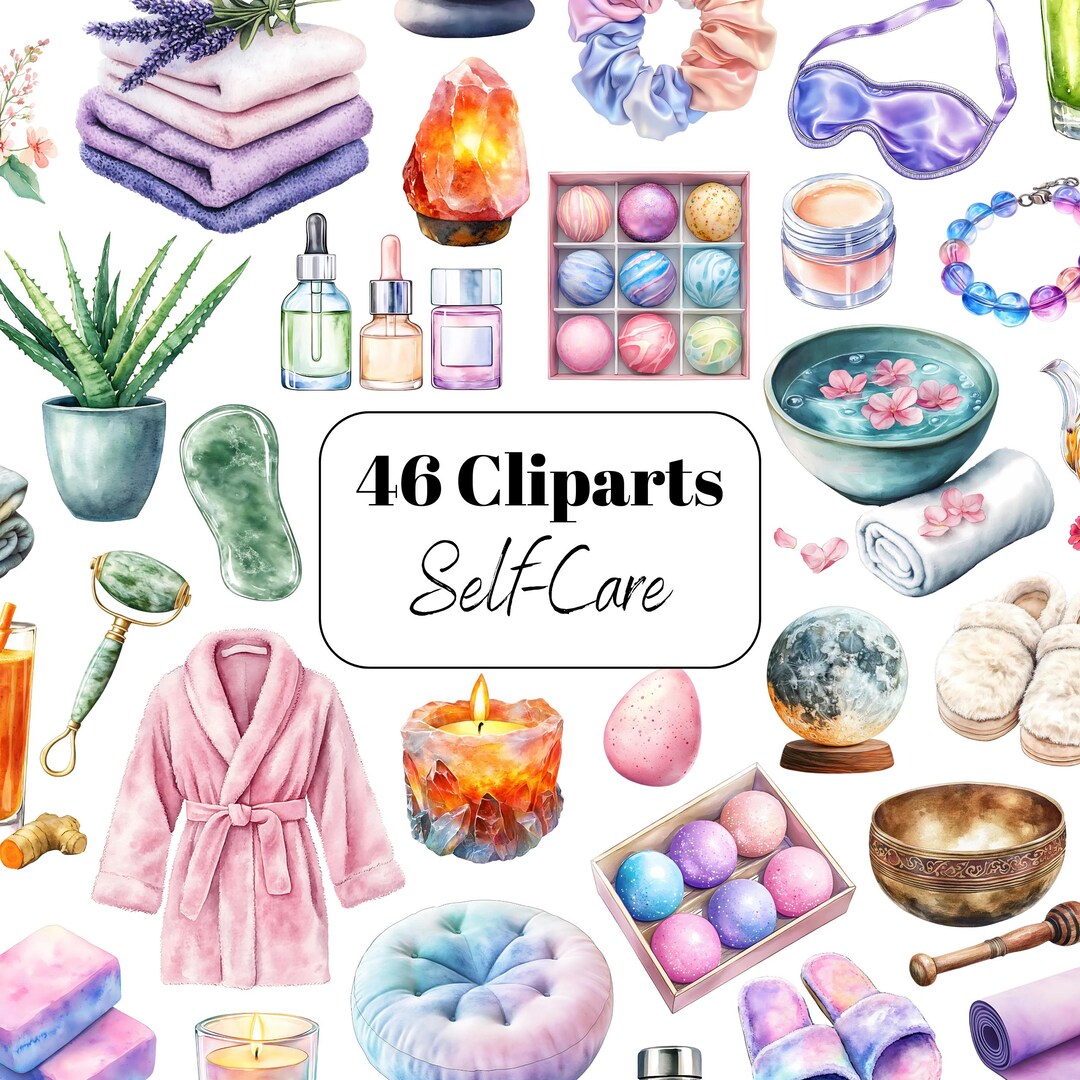 46 Self-care Clipart PNG, Spa, Relaxation, Spirituality, Yoga, Welness ...