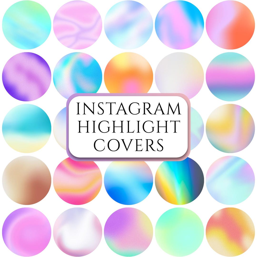 100 Pastel Gradient Instagram Highlight Covers – Holographic Icons ...