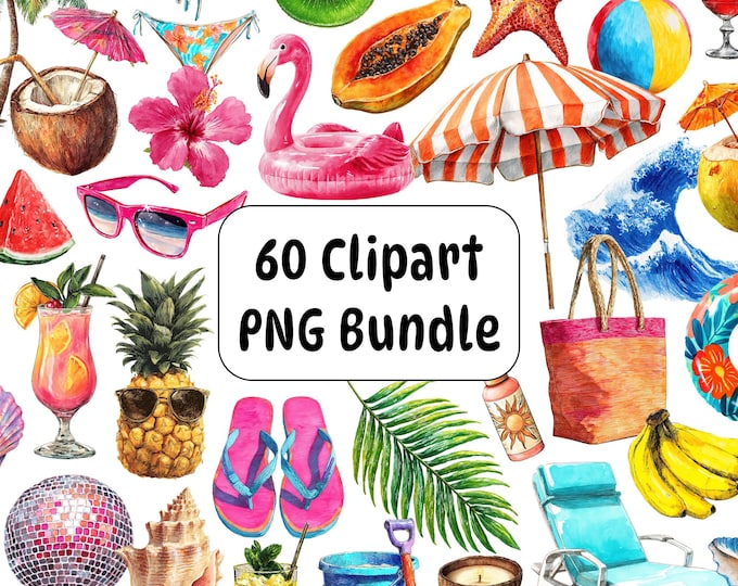 Summer Vacation Clipart, Pool Party Clipart, Beach Girls Clipart ...