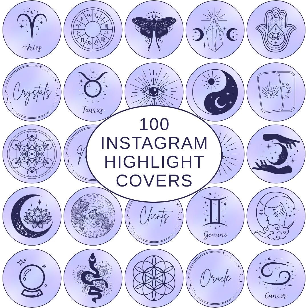 100 Mystical Instagram Highlight Covers, Celestial Spiritual Icons ...