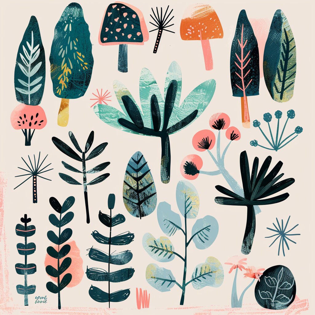 Midjourney Prompts Minimalist Clipart Bundle Abstract Bohemian Modern ...