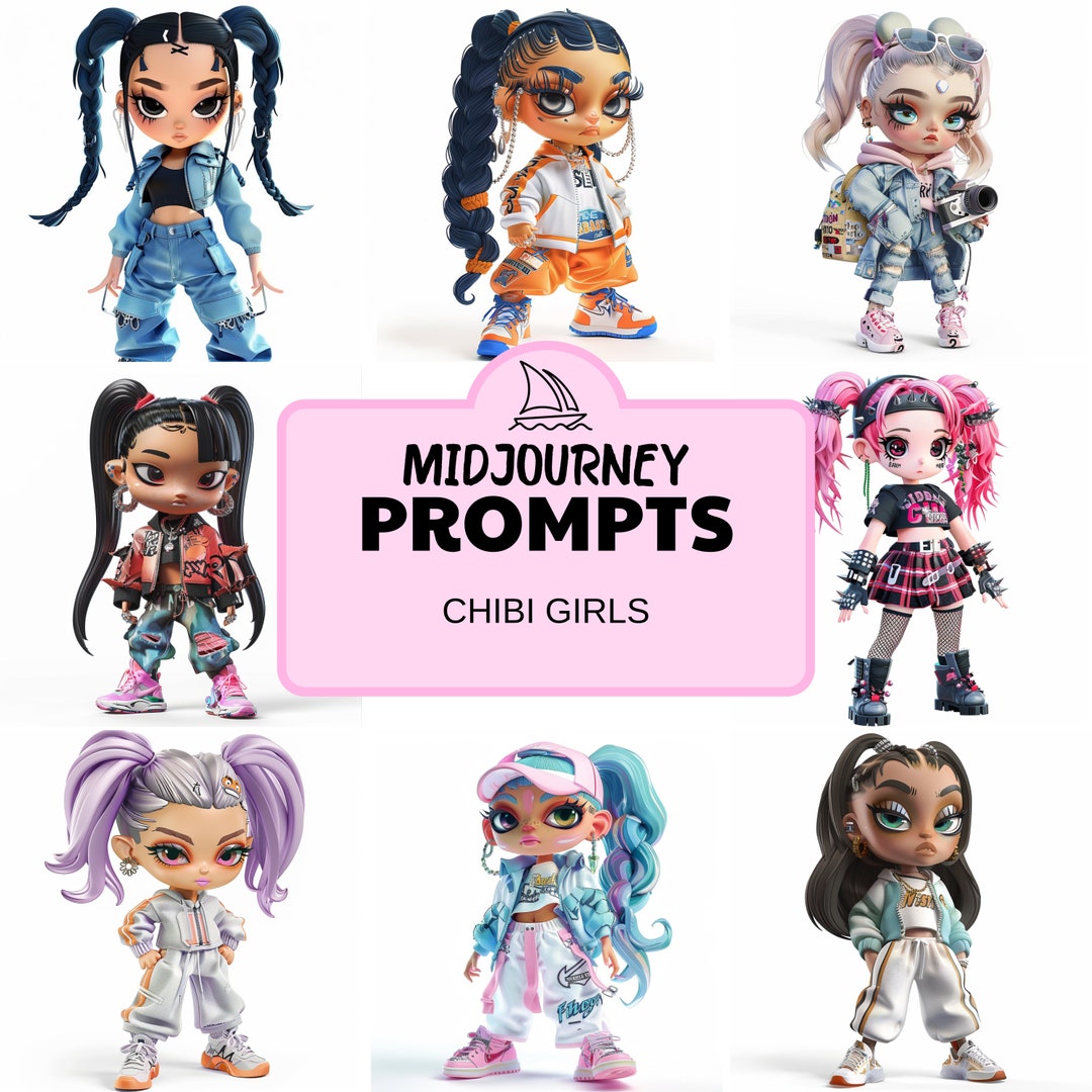 Midjourney Prompts Chibi Girls, Cute Kawaii Dolls, AI Art, Best ...