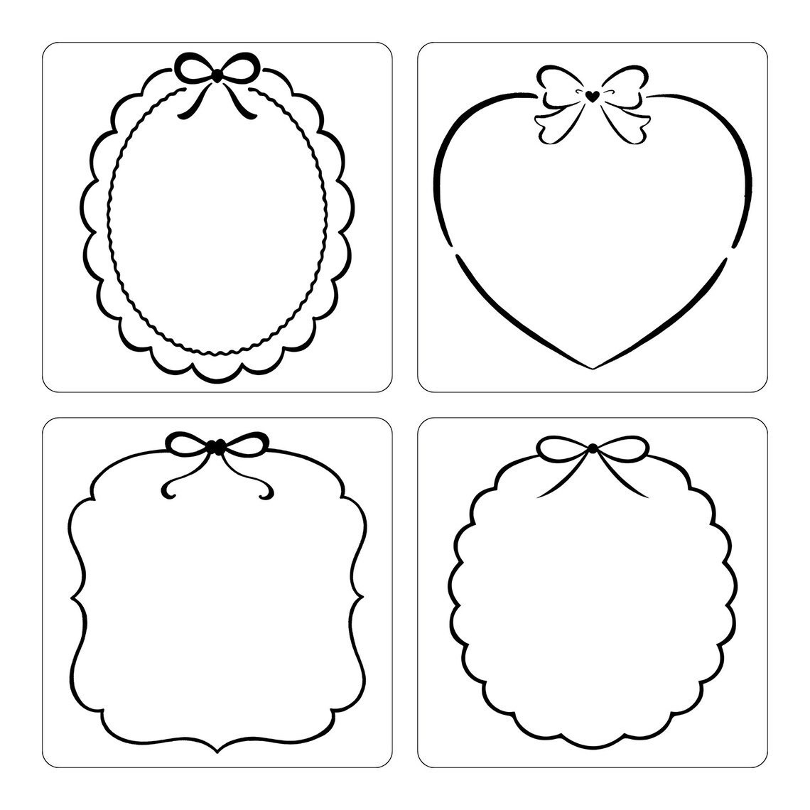 30 Black Line Frames Clipart PNG SVG, Outline Frame Set, Minimalist ...
