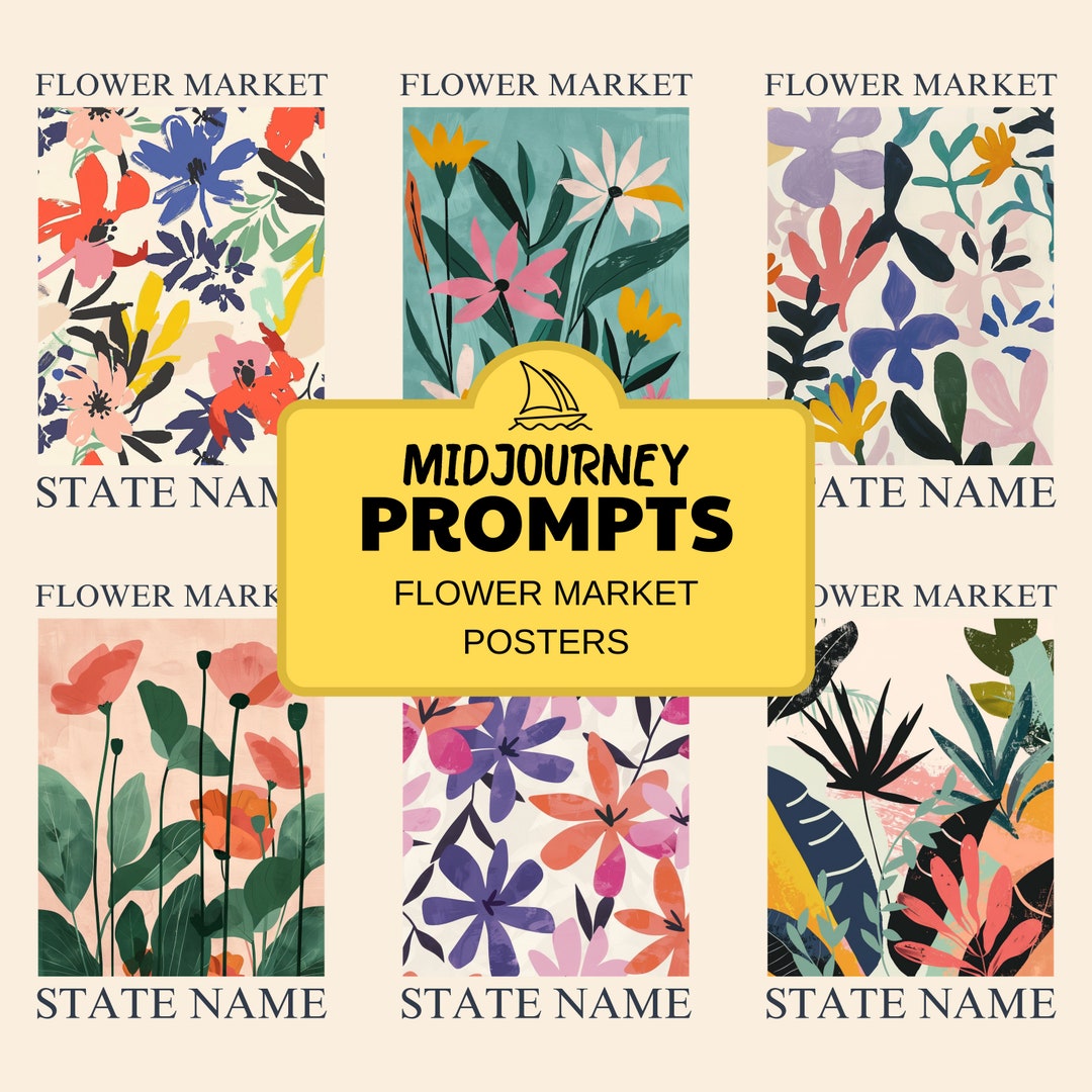 Midjourney Prompts for Flower Market Prints, AI Art, Floral Decor ...