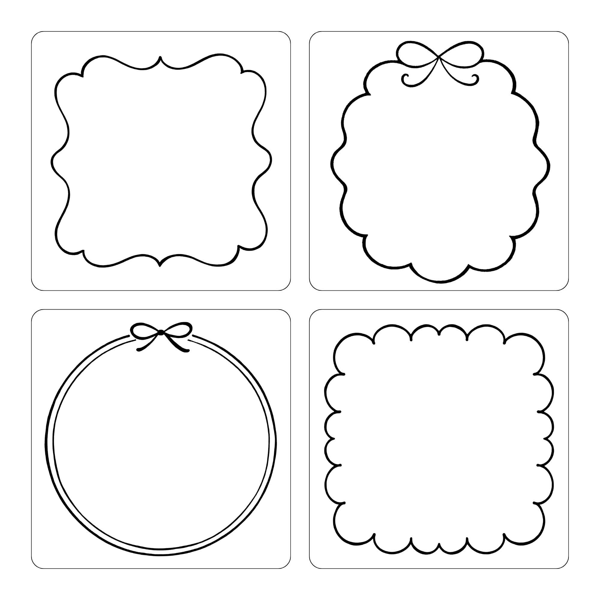 30 Black Line Frames Clipart PNG SVG, Outline Frame Set, Minimalist ...