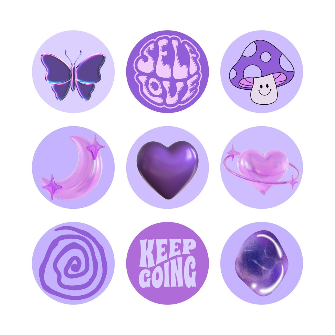 50 Aesthetic Purple Instagram Highlight Covers – Soft Purple IG Story ...