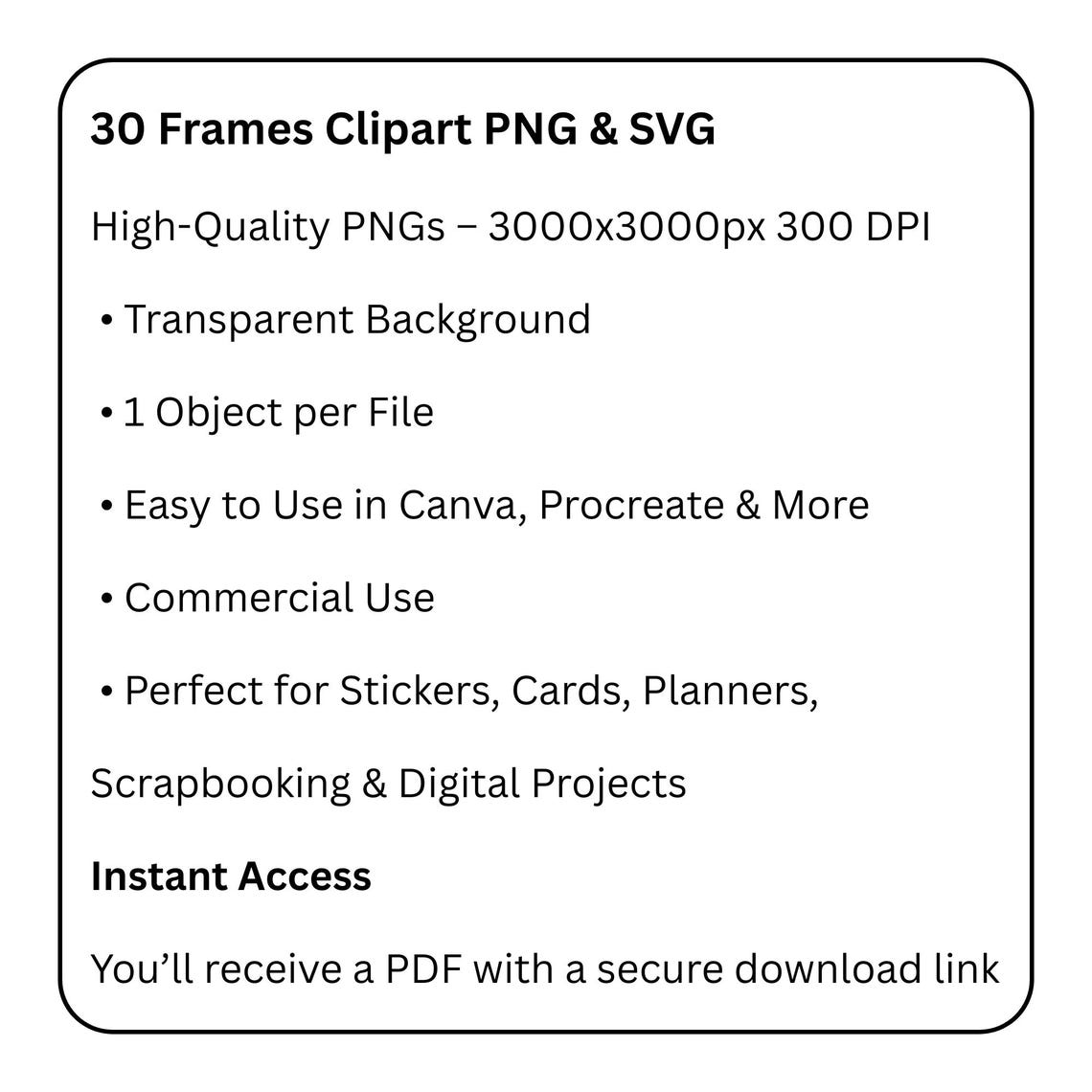 30 Black Line Frames Clipart PNG SVG, Outline Frame Set, Minimalist ...