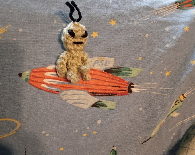 SPACE HOMIES, Light Sage Green Crochet Alien, Lil Alien With Attitude ...