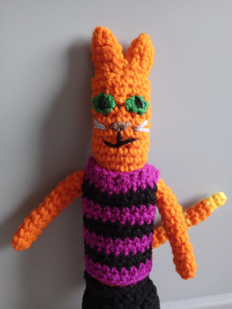 Vinnie the Cat Doll, Crochet Cat With Colorful Tail - Etsy