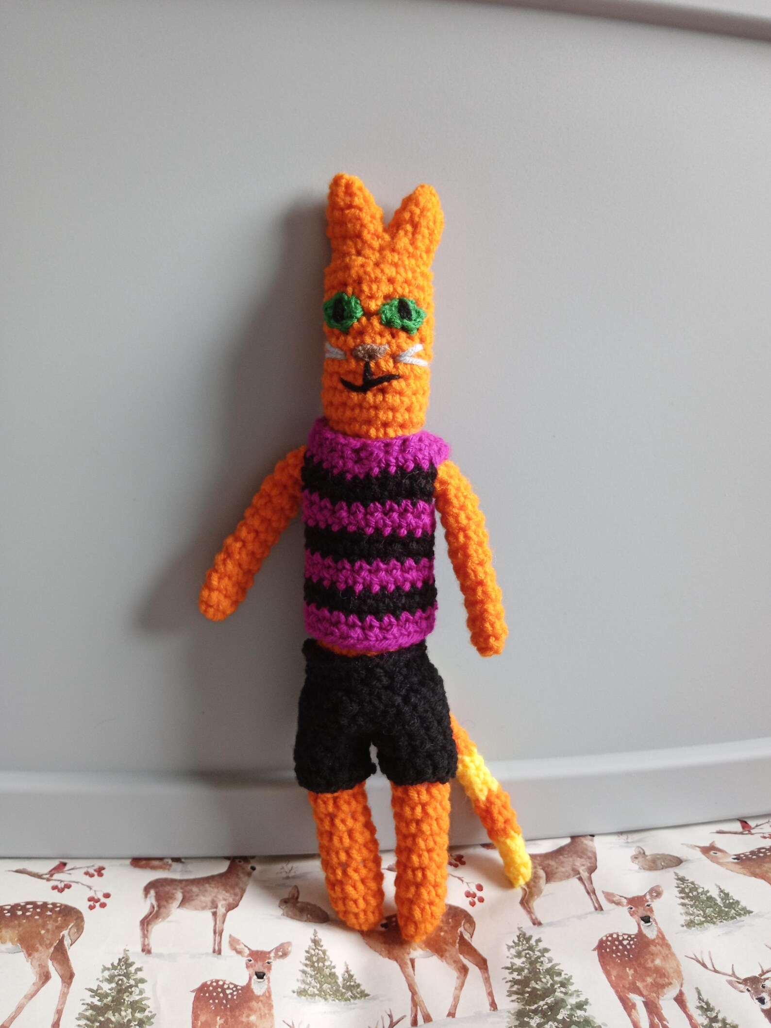 Vinnie the Cat Doll, Crochet Cat With Colorful Tail - Etsy
