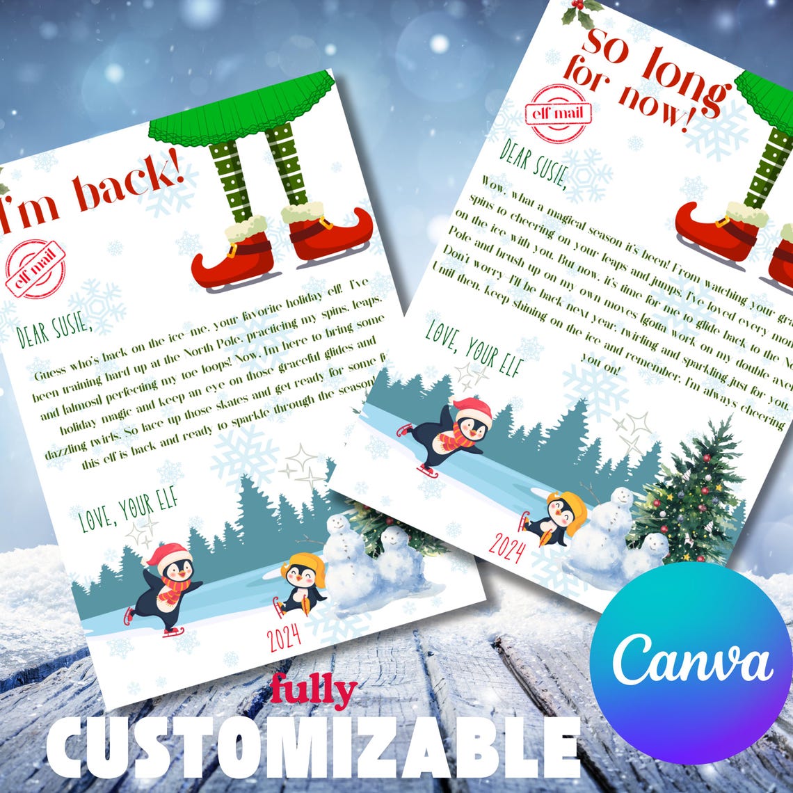 Editable Canva Elf Arrival Letter | Figure Skating Elf Letter | Figure ...